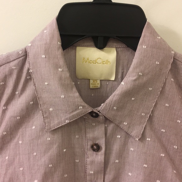 Modcloth | Dresses | Modcloth Dotted Striped Shirt Dress Xs Nwt | Poshmark